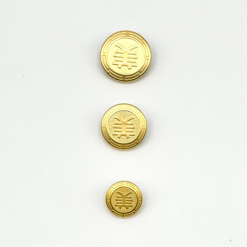 Vintage Chinese Symbol Shank Buttons: Antique Silver & Gold, Set of 12 ...