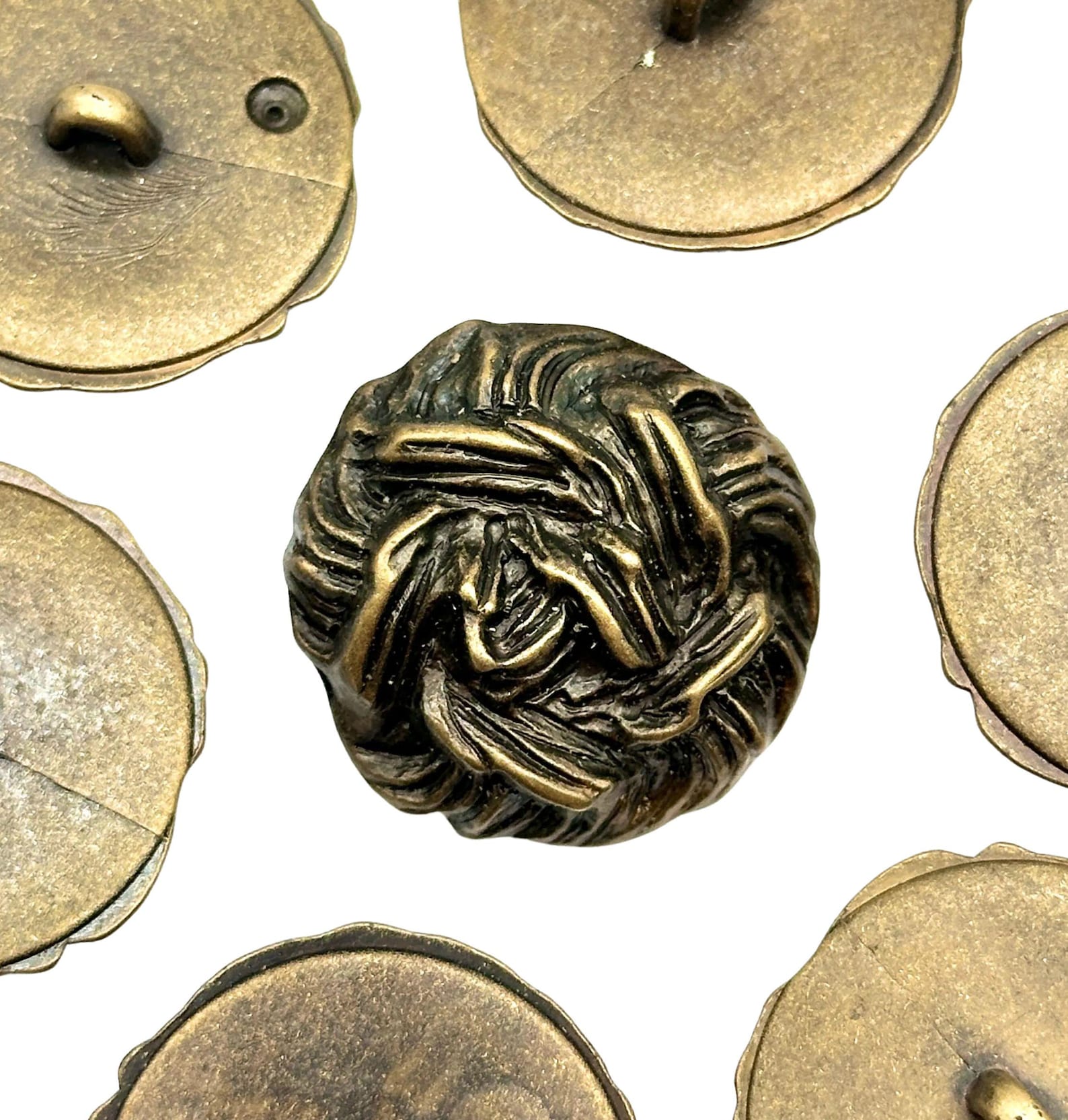 12 Pcs Vintage Knot Pattern Shank Buttons: Antique Silver or Gold - Etsy