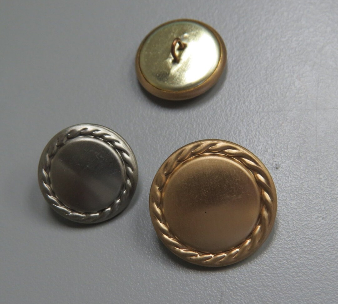 6 Buttons1 Package Vintage rope Rim Flat Center in Matt Gold or Silver ...