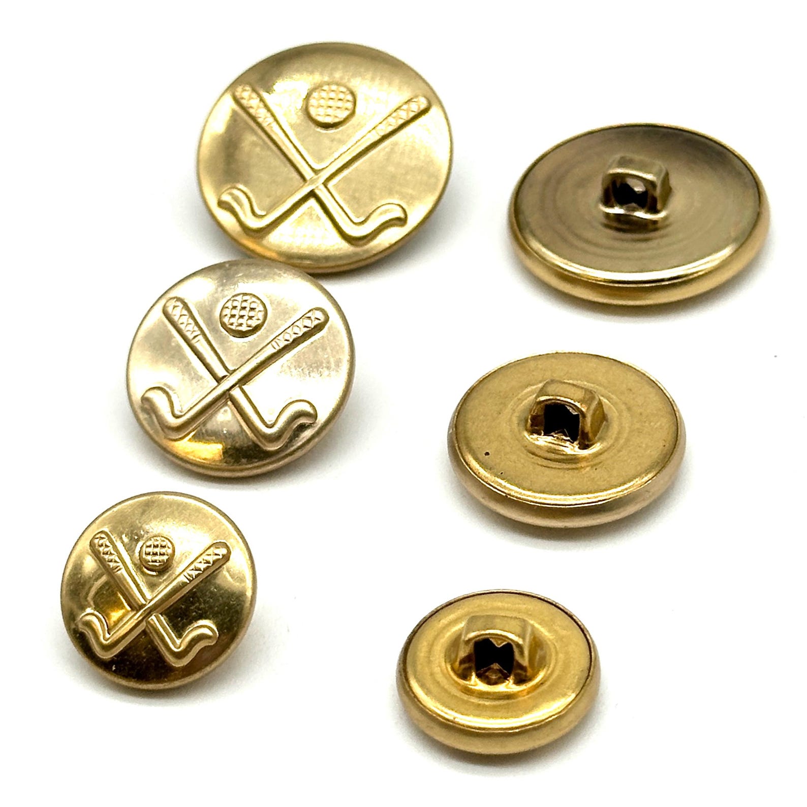 Vintage Golf Theme Gold Metal Shank Buttons - Set of 12 - Etsy