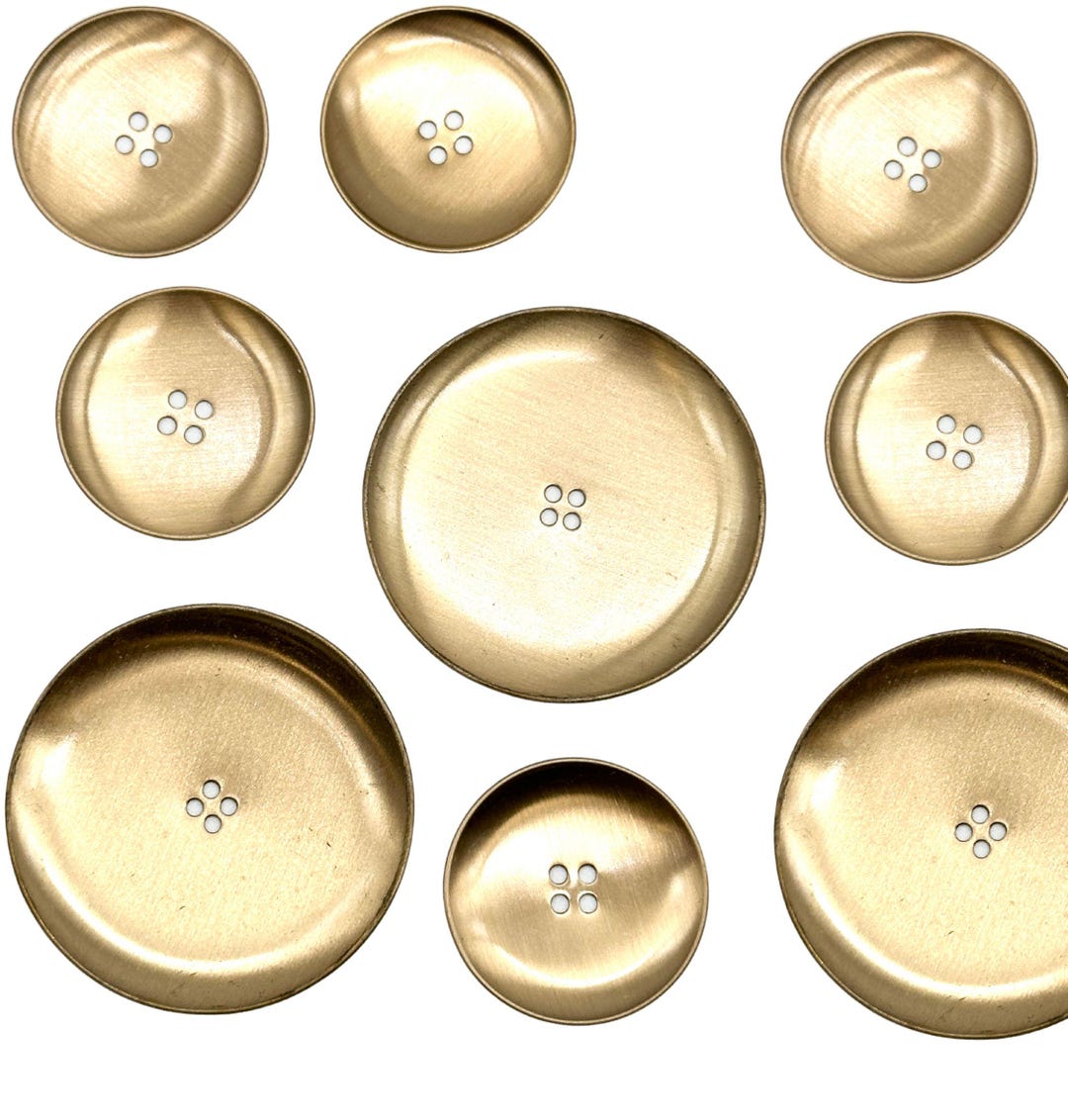 Vintage Satin Gold Metal Buttons: 4-hole Sewing Supplies (6 Pcs) - Etsy