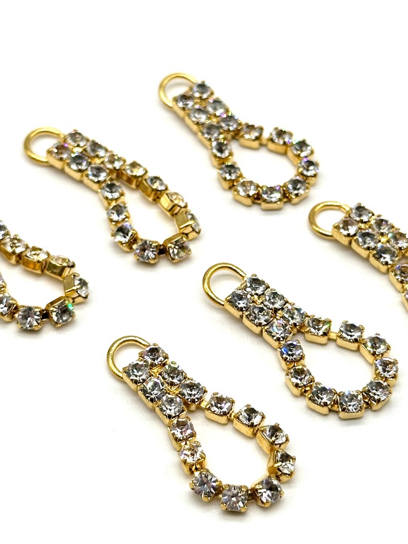 Vintage Gold Rhinestone Zipper Pull Pendant | Novelty Pulls for Jackets ...