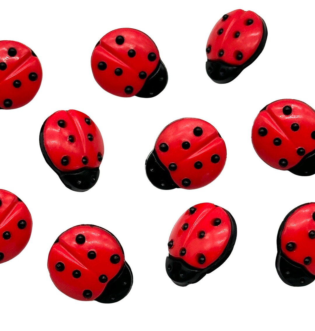 12 Pcs Vintage Ladybug Shank Buttons, Decorative Red & Black Buttons ...