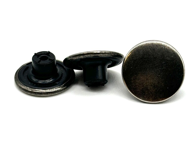 12 Vintage Jeans Buttons: Gunmetal or Antique Silver, 17mm Sewing ...