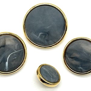 12 Vintage Gold Frame Shank Buttons: Natural Domed Inserts, Made in ...