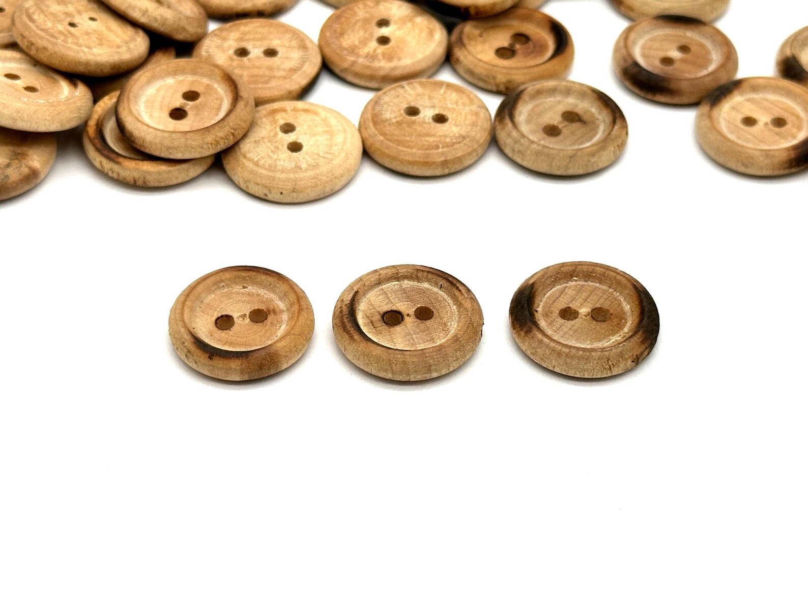 12 Rustic Burnt Wood Buttons: Vintage Sewing Supplies (30L) - Etsy
