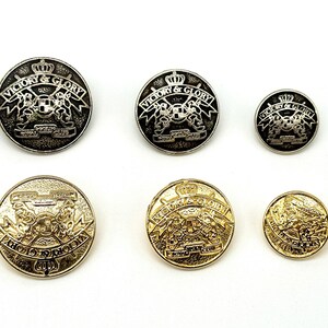 Vintage Royal Golf Club Metal Buttons: Antique Gold & Silver, Set of 12 ...