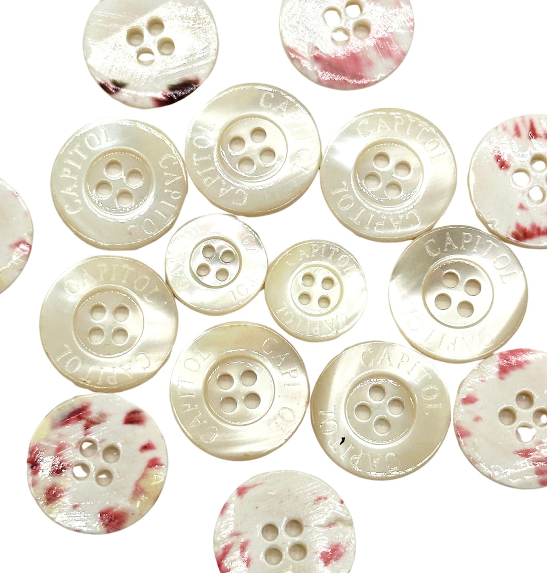 Vintage "capitol" Logo Mother of Pearl Buttons - Set of 6 - Etsy