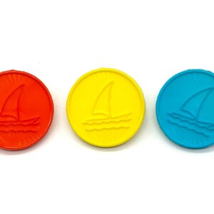 12 Pcs Vintage Sailboat Pattern Shank Buttons - Nylon, 3 Sizes ...