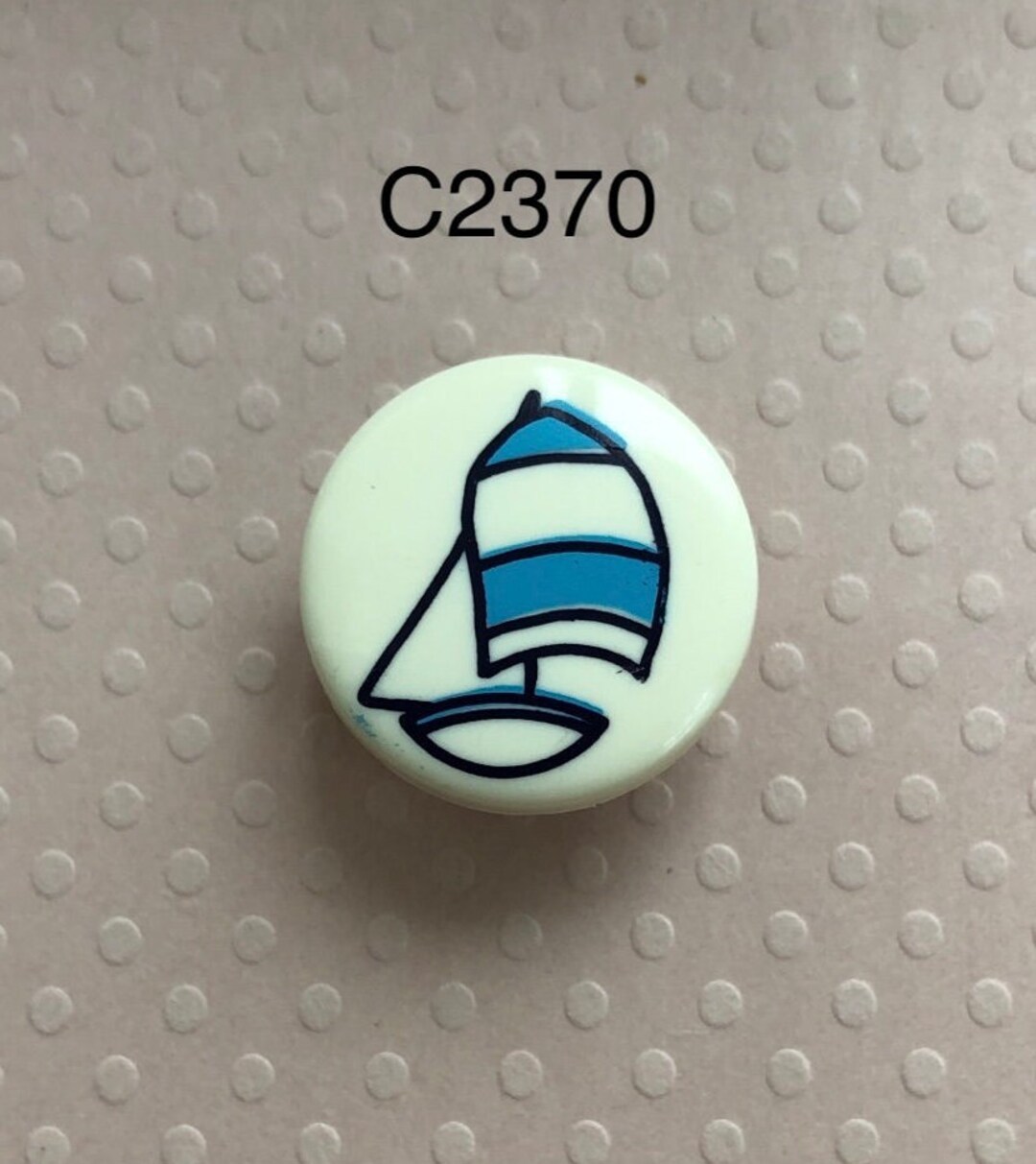 One Package 12 Buttons Sail Boat Print Vintage Nylon Shank Buttons ...