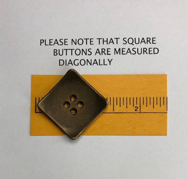 12 Vintage Square Metal Buttons: Antique Silver/brass, 4-hole - Etsy