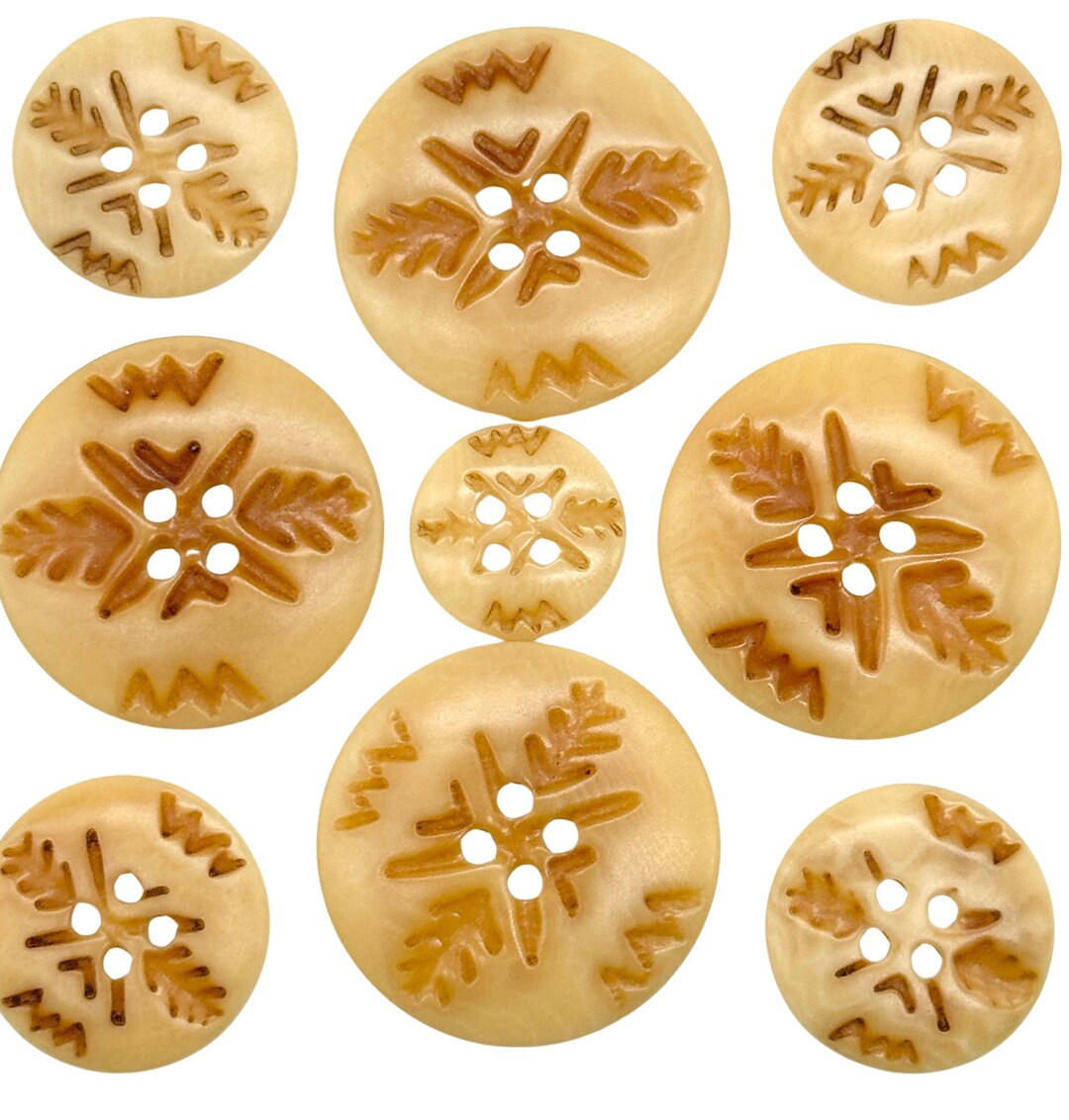 12 Pcs Vintage 4-hole Corozo Buttons, Natural Tagua Nut | Decorative ...