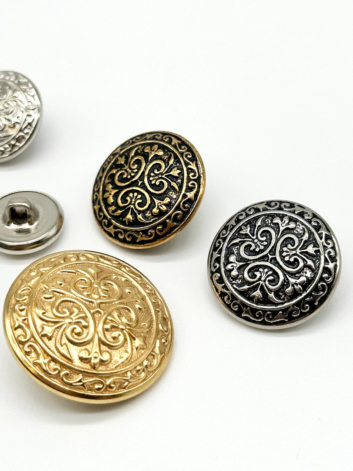Vintage Art Deco Filigree Shank Buttons: Sewing & Crafting Supplies ...