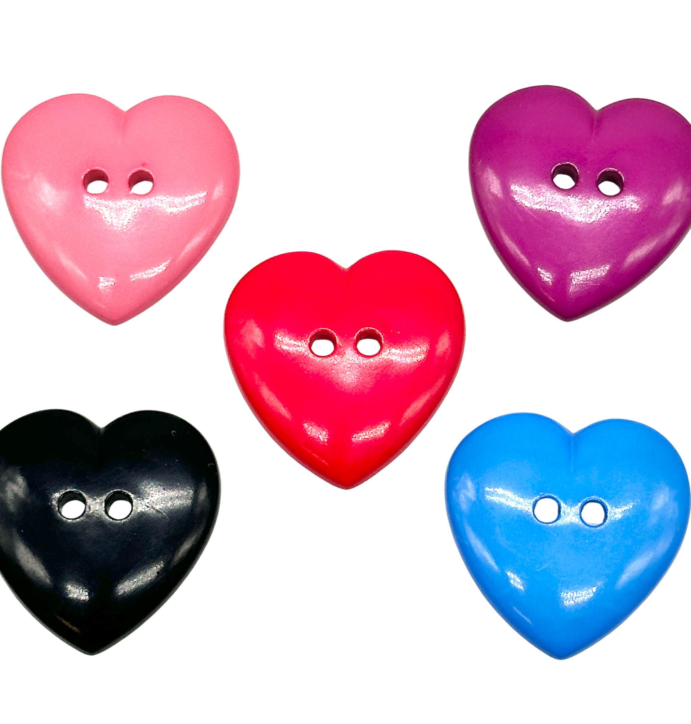 Vintage Heart Buttons: Nylon Sewing Embellishments, Made in Italy (set ...