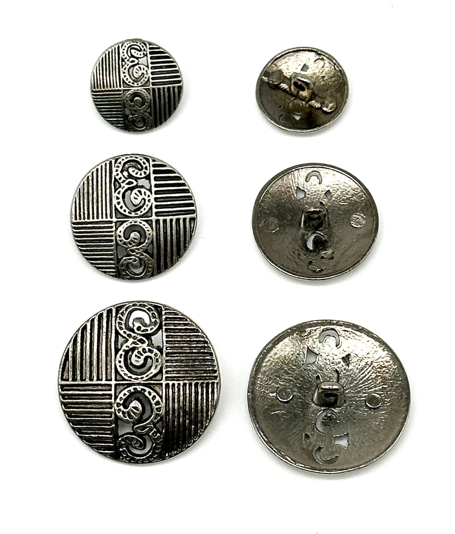 12 Vintage Filigree Metal Shank Buttons: Antique Nickel & Brass - Etsy