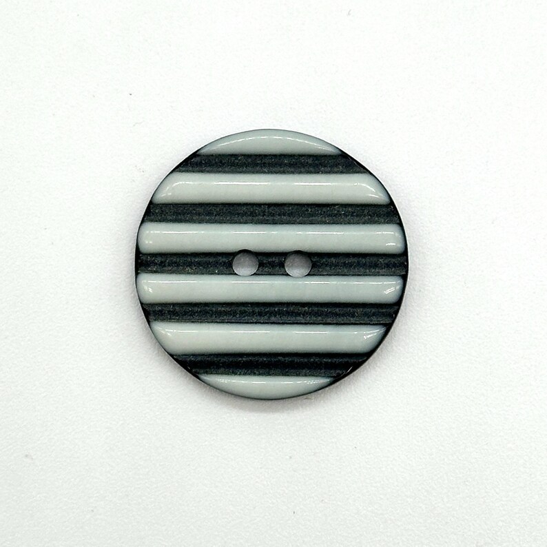 Vintage Black & White Striped Buttons: 90s French Designer Style (set ...