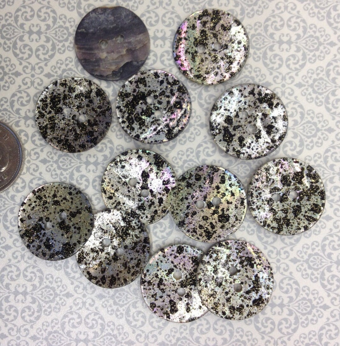1 Dozen1package Vintage agoya Shell Pearlescent With Black Spots and ...