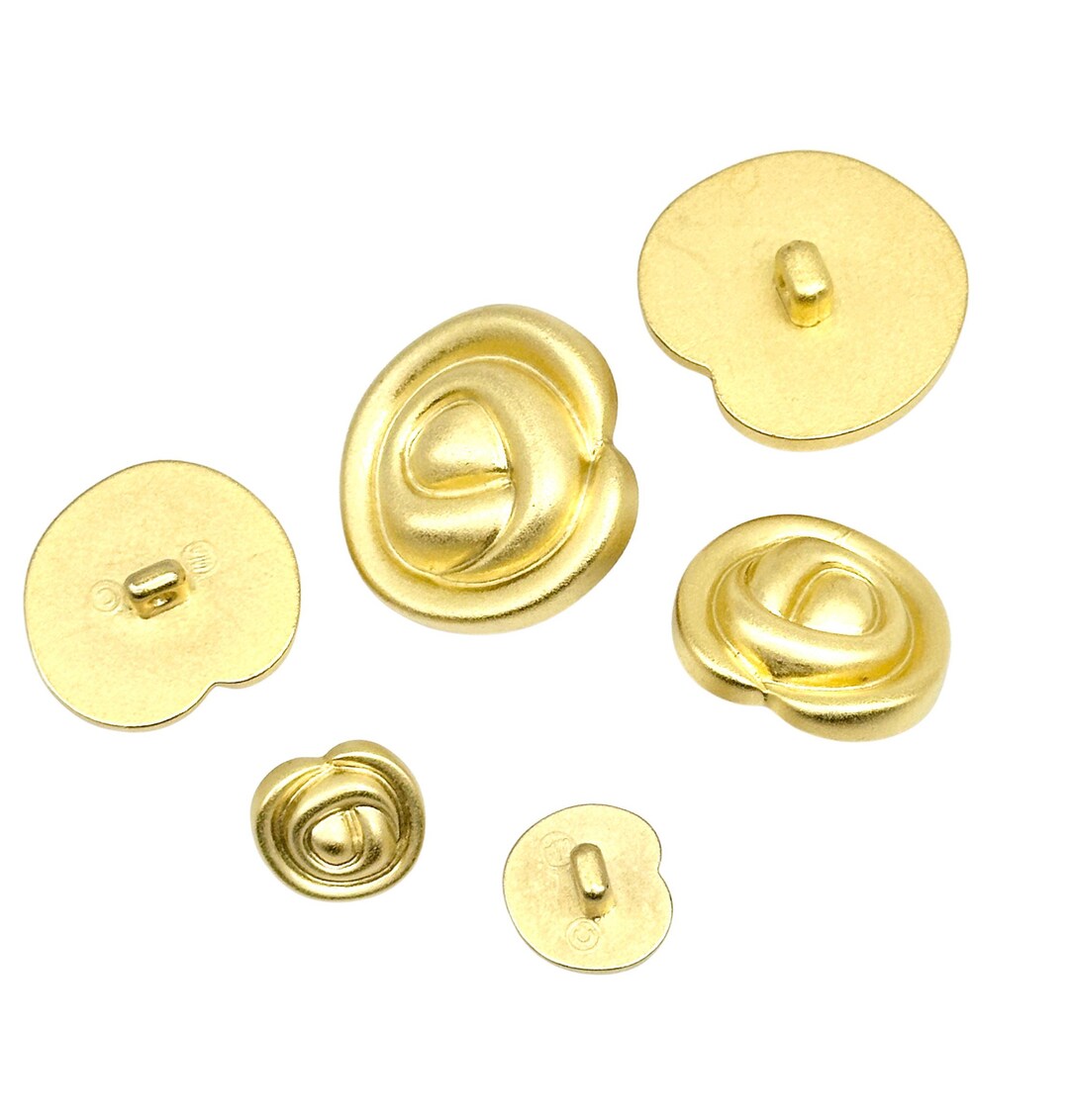 Vintage Rose Shank Buttons - Matte Gold Sewing Embellishments (set of ...