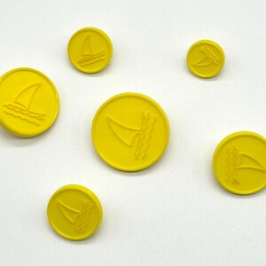 12 Pcs Vintage Sailboat Pattern Shank Buttons - Nylon, 3 Sizes ...