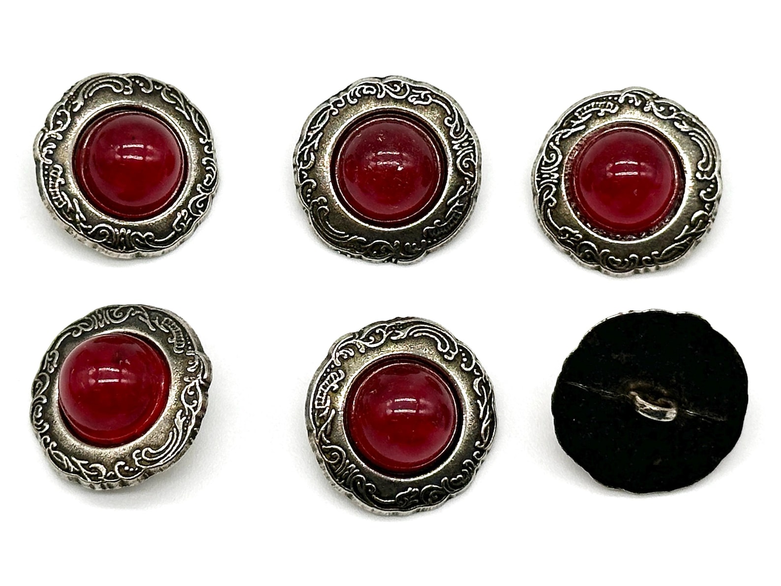 Vintage Glass Cabochon Shank Buttons: Antique Gold/silver, Italian ...