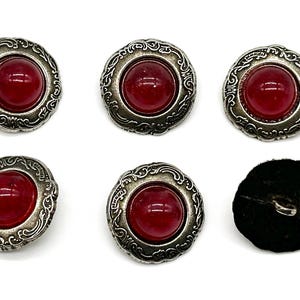 Vintage Glass Cabochon Shank Buttons: Antique Gold/silver, Italian ...