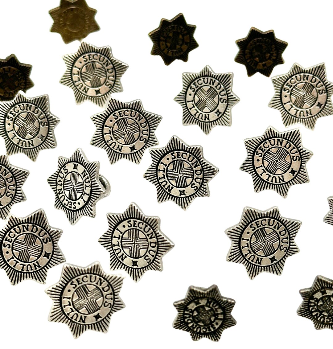 12 Vintage Military Star Shank Buttons: Antique Metal Sewing Supplies ...
