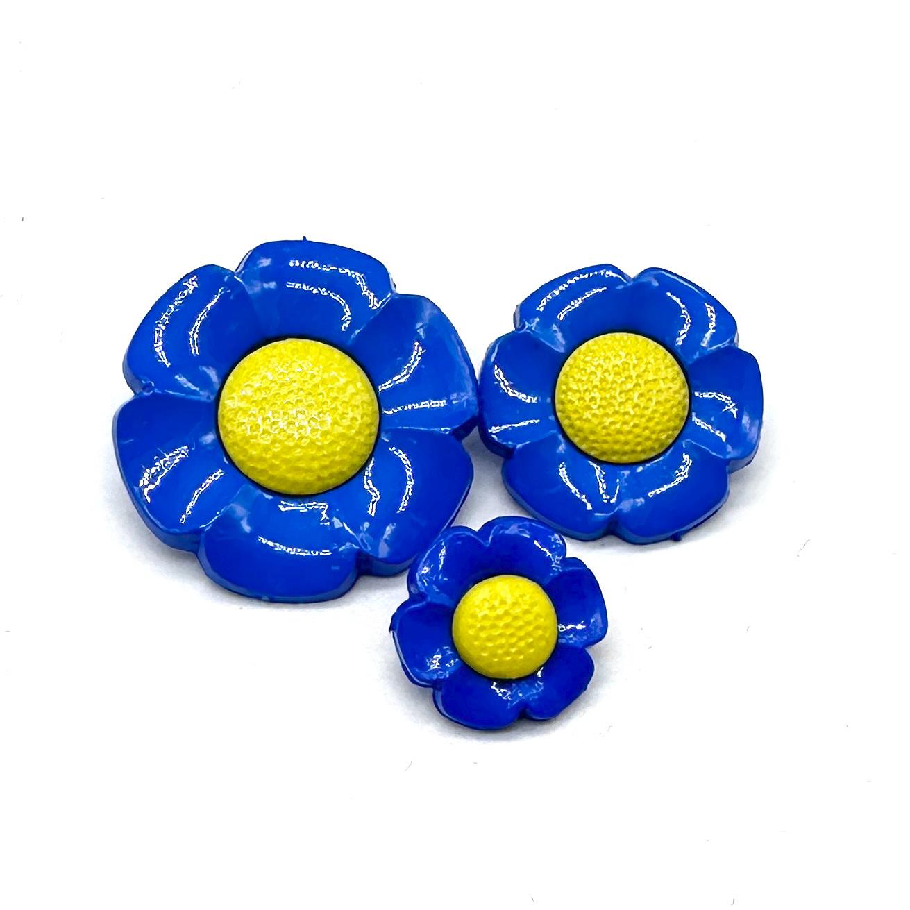 6 Vintage Daisy Flower Shank Buttons: Colorful Nylon Sewing ...
