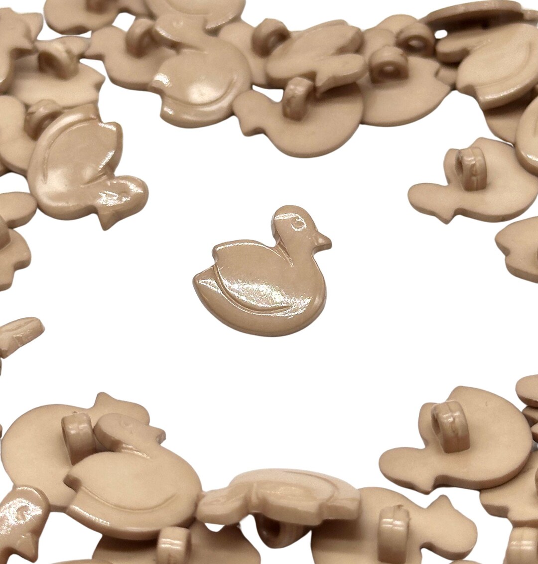 12 Pcs Vintage Cartoon Duck Shank Buttons - Beige Nylon, 27L ...