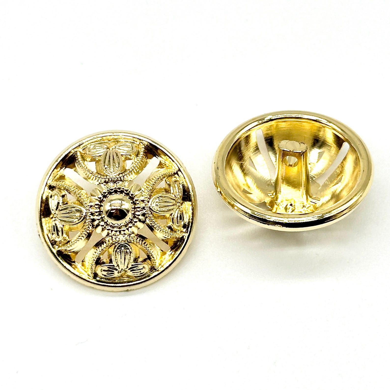 12 Vintage Art Deco Gold Buttons: Italian Sewing Supplies - Etsy