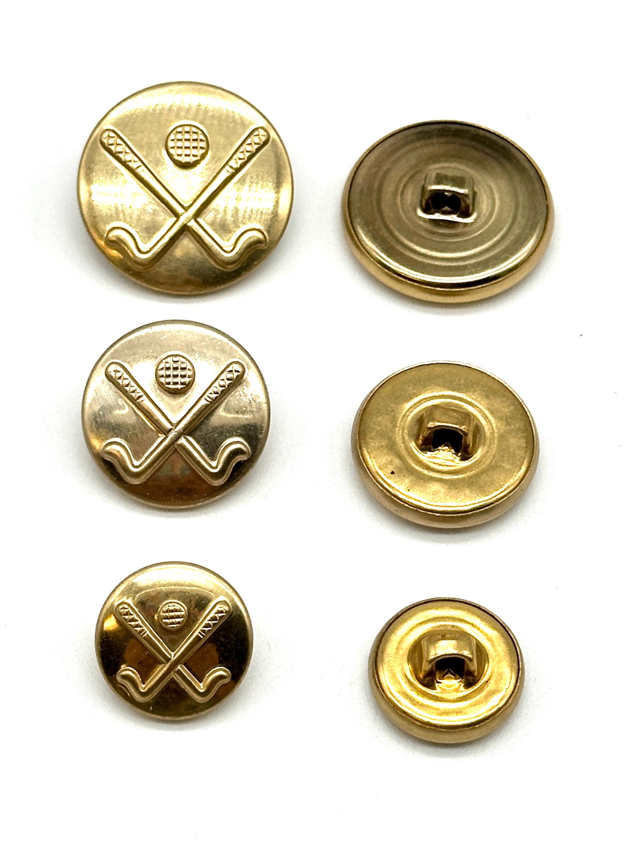 Vintage Golf Theme Gold Metal Shank Buttons - Set of 12 - Etsy
