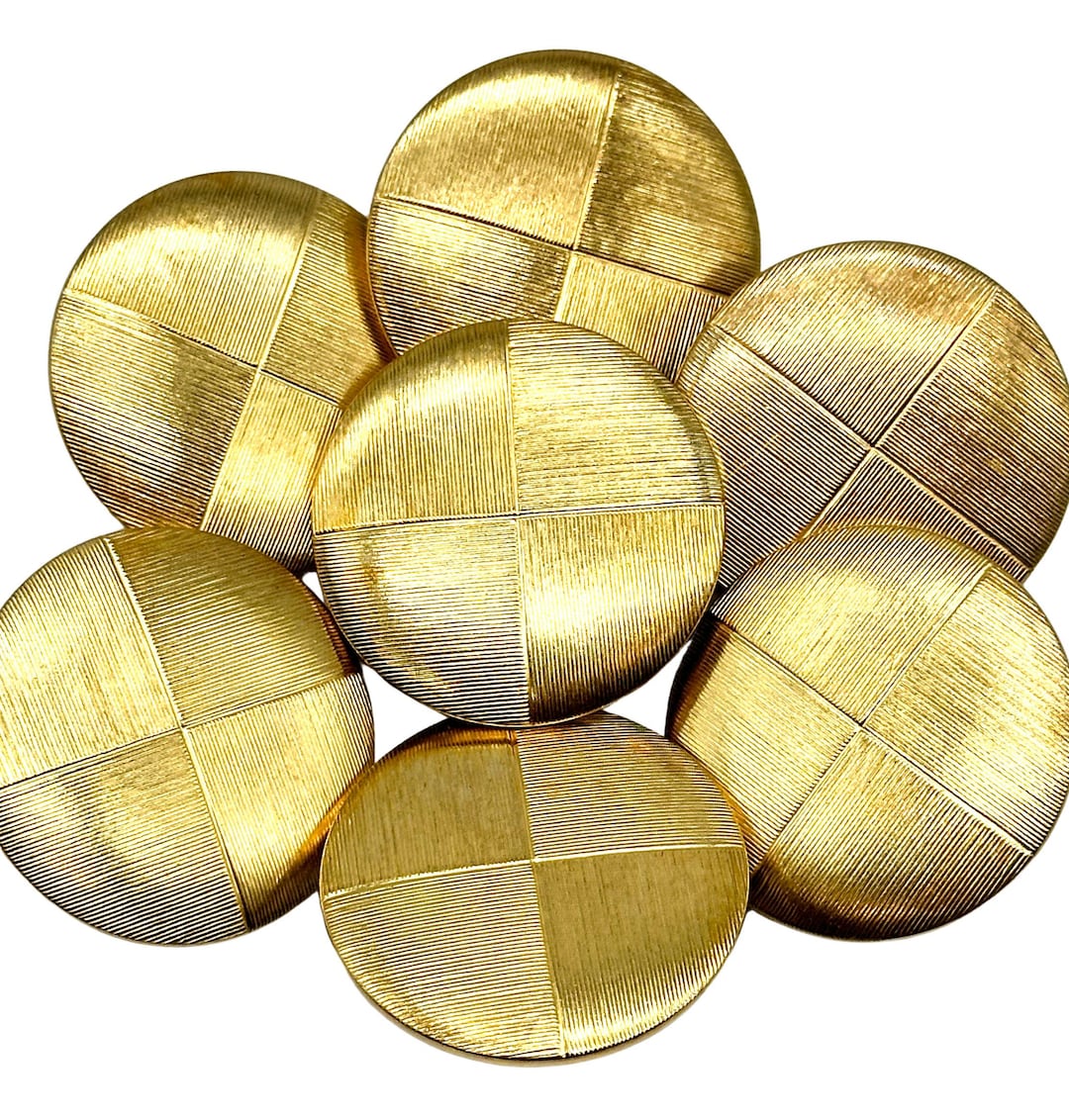 Vintage Gold Stripe Shank Buttons: 12 Pcs, 38mm Sewing Buttons - Etsy