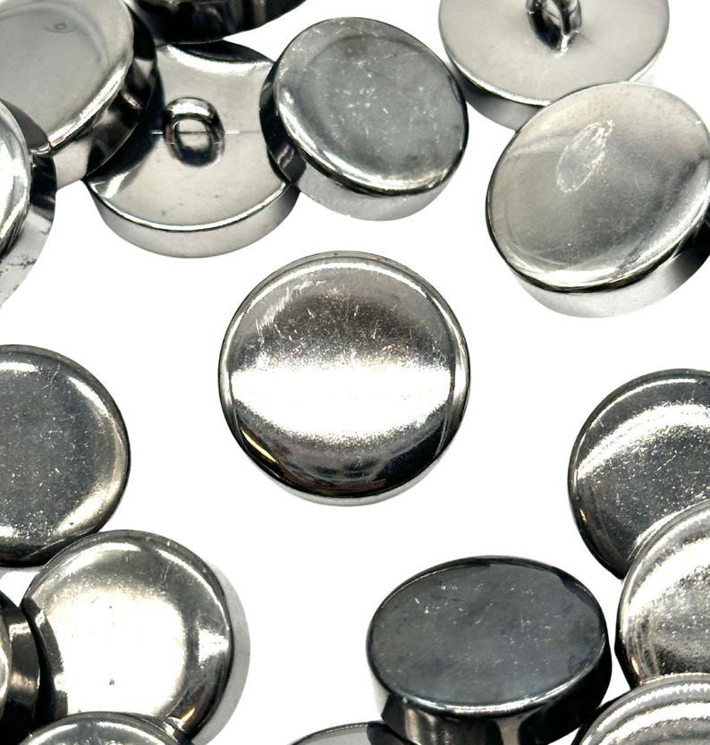 Vintage Pewter Metal Shank Buttons: Classic Sewing Buttons (set of 12 ...