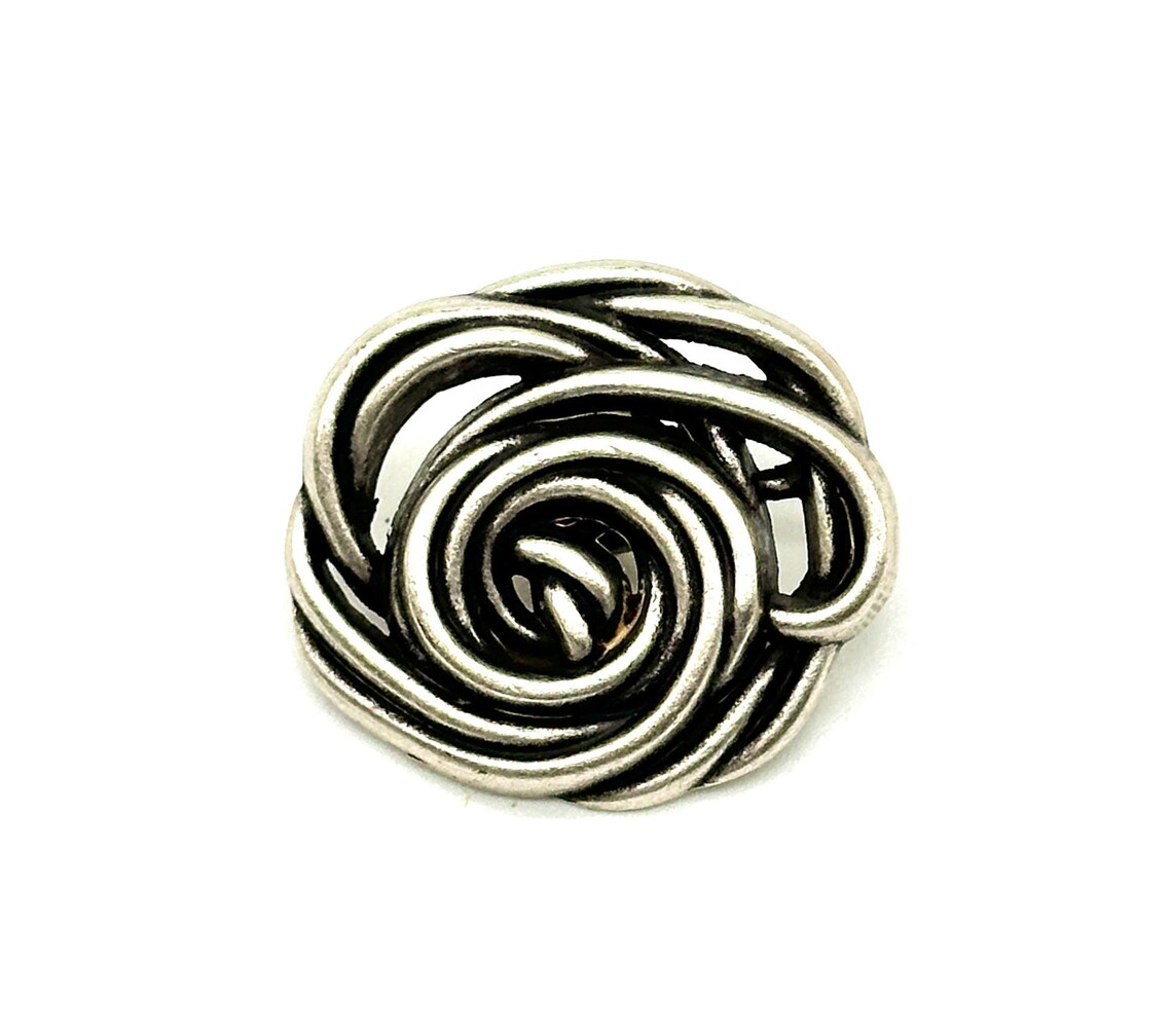 6 Vintage Rose Shank Buttons: Antique Gold & Silver, Metal Sewing ...