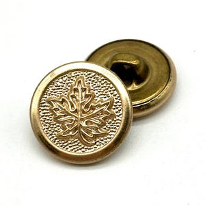 12 Pcs Vintage Maple Leaf Shank Buttons Gold & Antique Silver ...