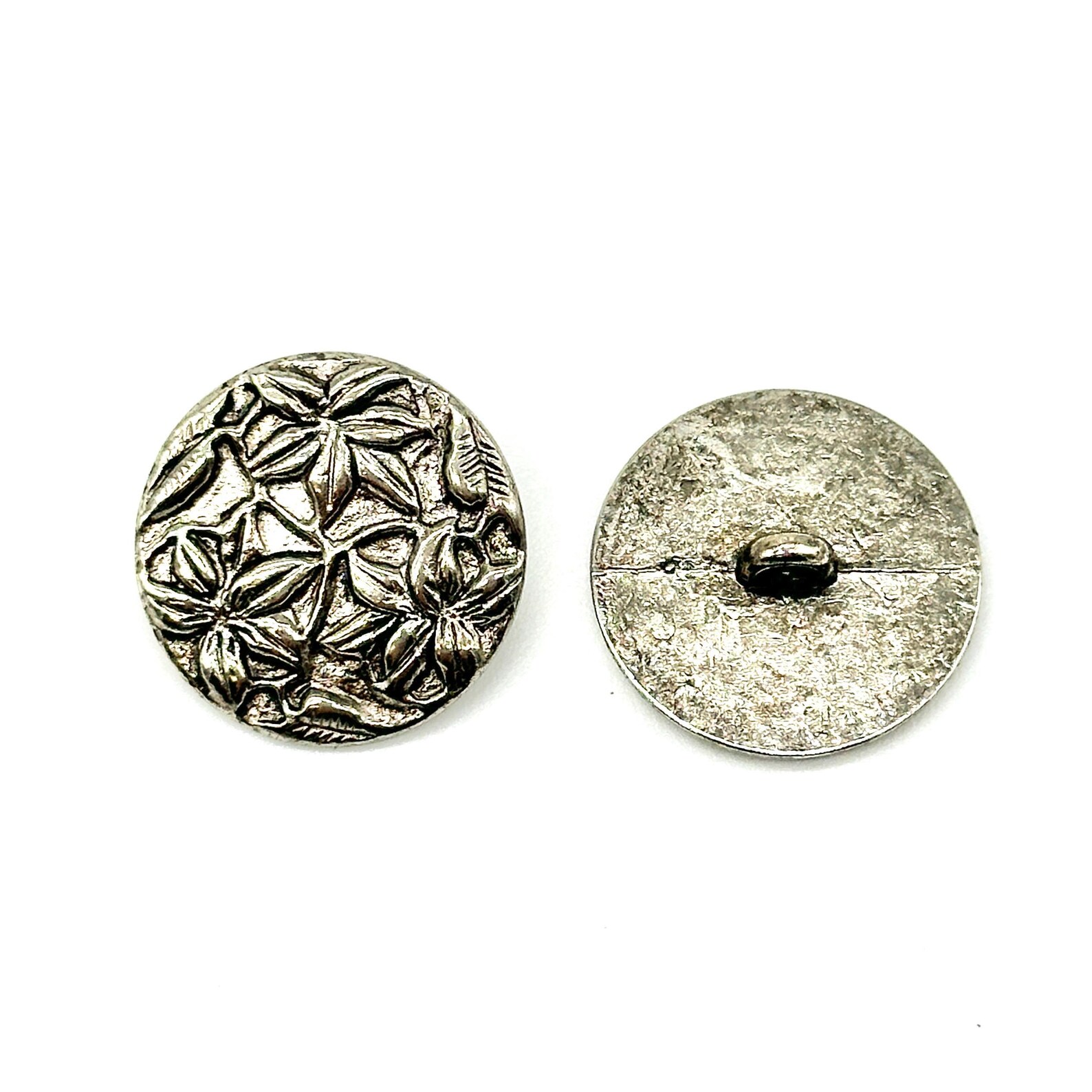 12 Vintage Floral Shank Buttons: Solid Metal Sewing Supplies - Etsy