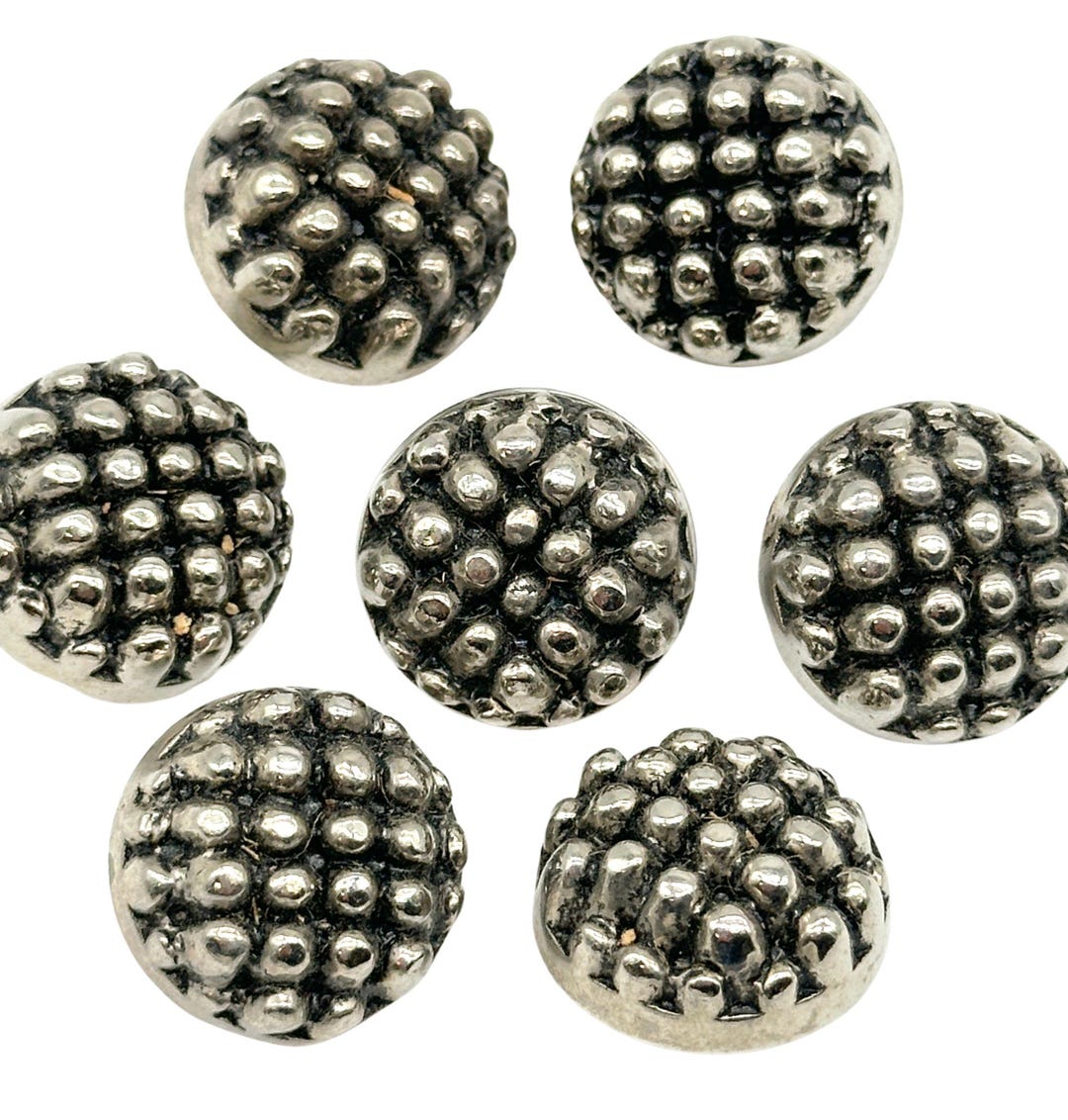 12 Pcs Vintage Bumpy Texture Shank Buttons | Antique Silver, Decorative ...