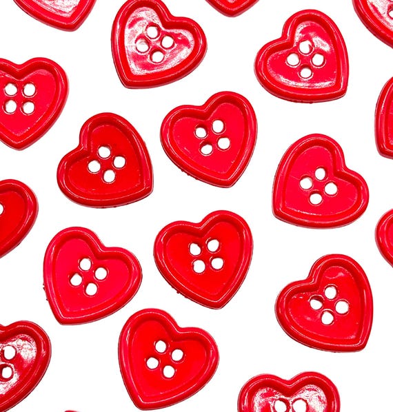 Set of 6 Vintage Heart Shaped Buttons 4 hole Decorative Buttons for Sewing Cute Buttons for Children DIY Crafts F1310 Etsy UK