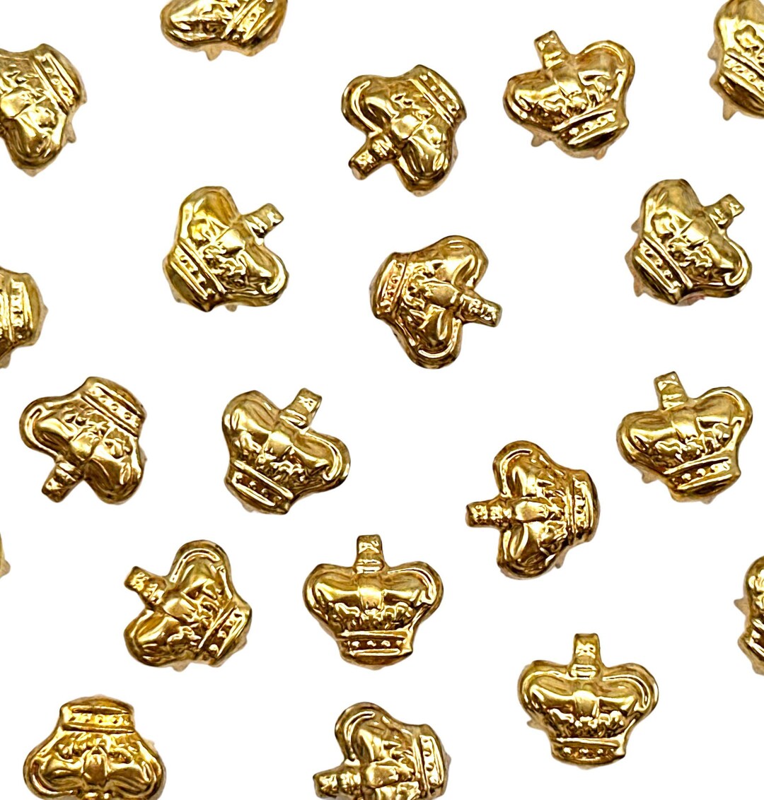 Vintage Gold Crown Studs: 1960s Regal DIY Embellishments (set of 24) - Etsy
