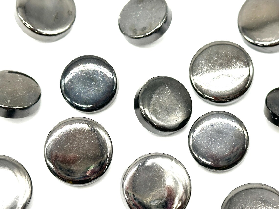 Vintage Pewter Metal Shank Buttons: Classic Sewing Buttons (set of 12 ...