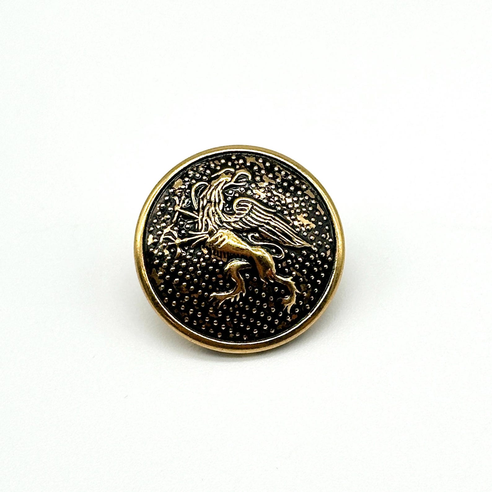 Vintage Griffin Metal Shank Buttons - 1970s USA Made - Set of 12 - Etsy