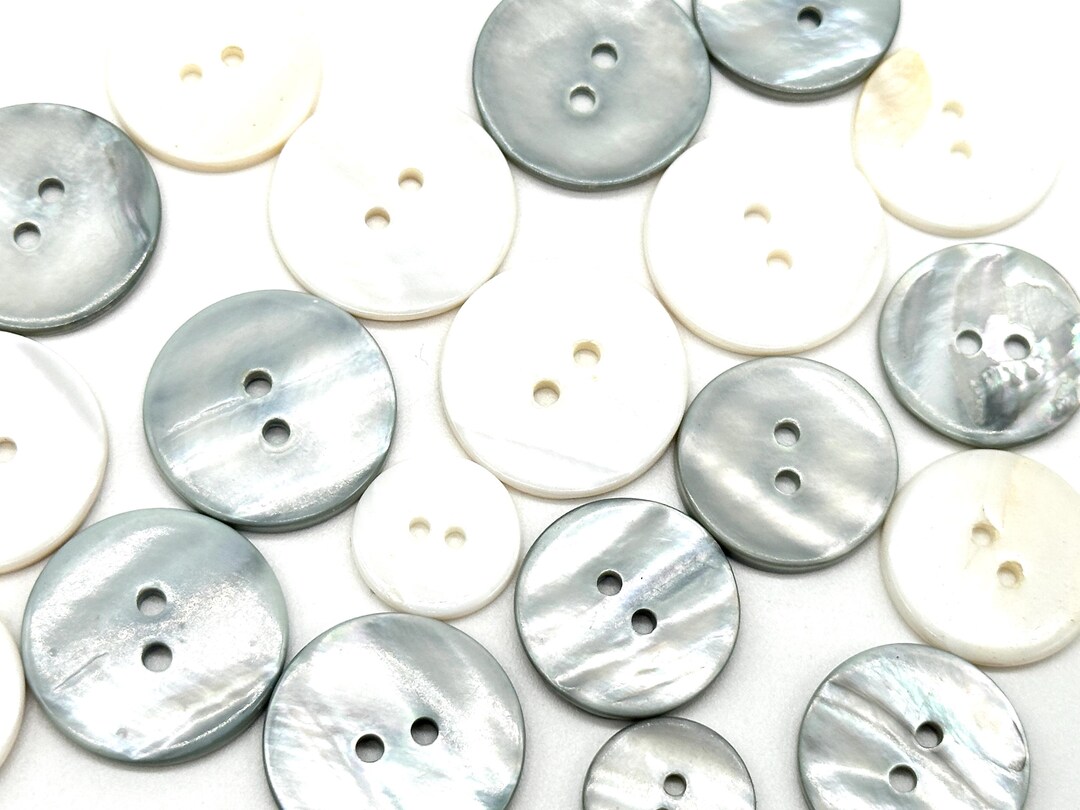 12 Pcs Vintage Pearl Light Grey Buttons Decorative Sewing Supplies ...