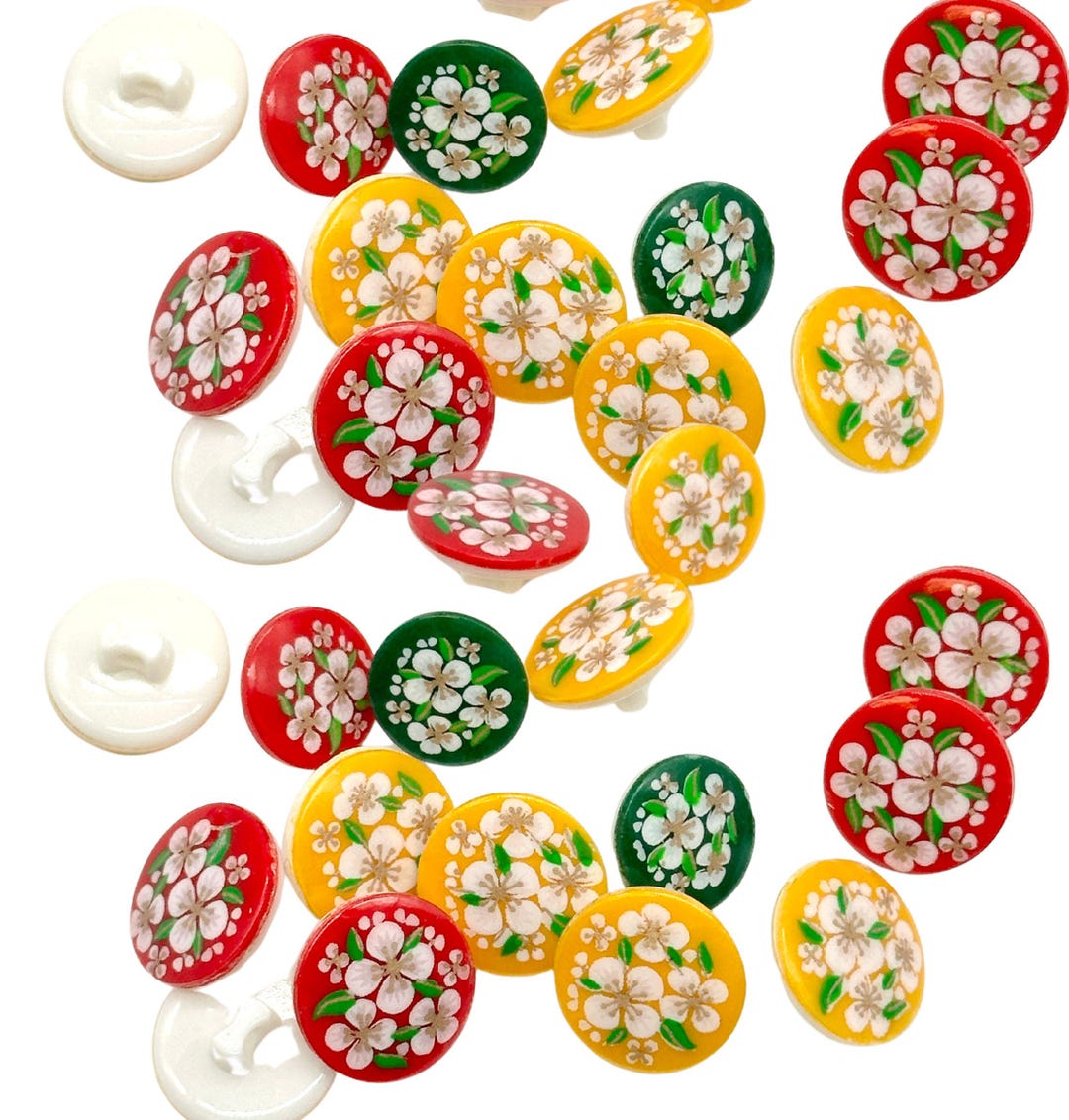 12 Vintage Floral Shank Buttons for Sewing Antique Gold & Silver ...