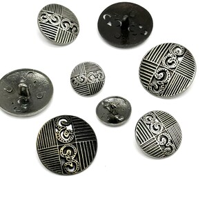 12 Vintage Filigree Metal Shank Buttons: Antique Nickel & Brass - Etsy