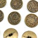 12 Pcs Vintage Antique Brass Shank Buttons: Renaissance Design - Etsy
