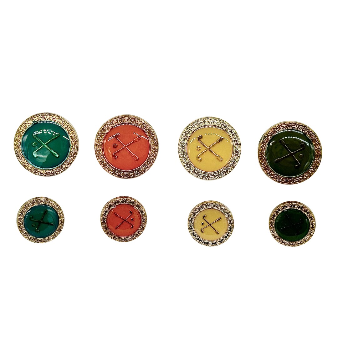 12 Pcs Golf Themed Clothing Buttons | Epoxy Decorative Buttons | Gold ...