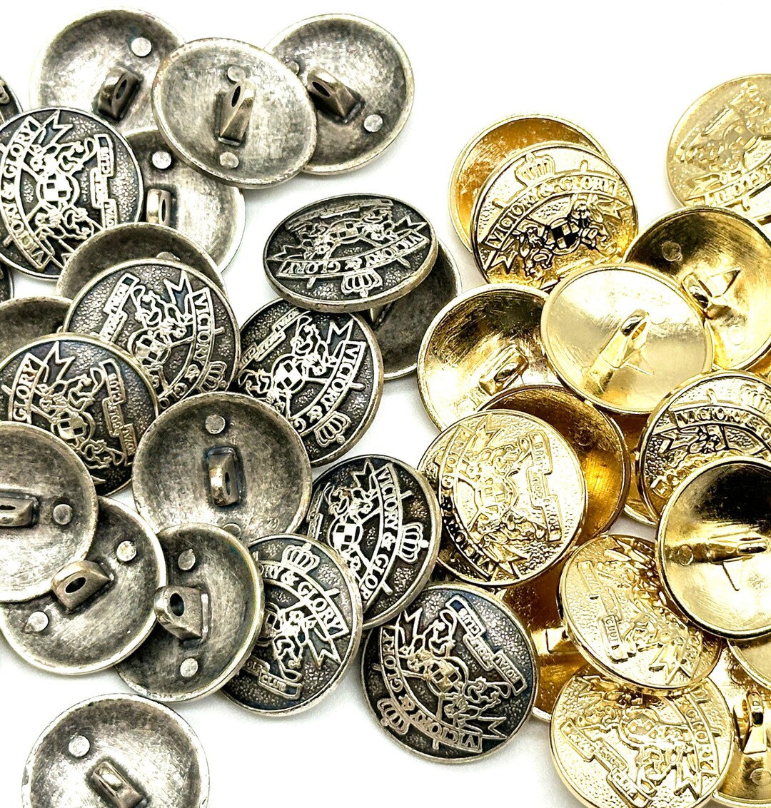 Vintage Royal Golf Club Metal Buttons: Antique Gold & Silver, Set of 12 ...