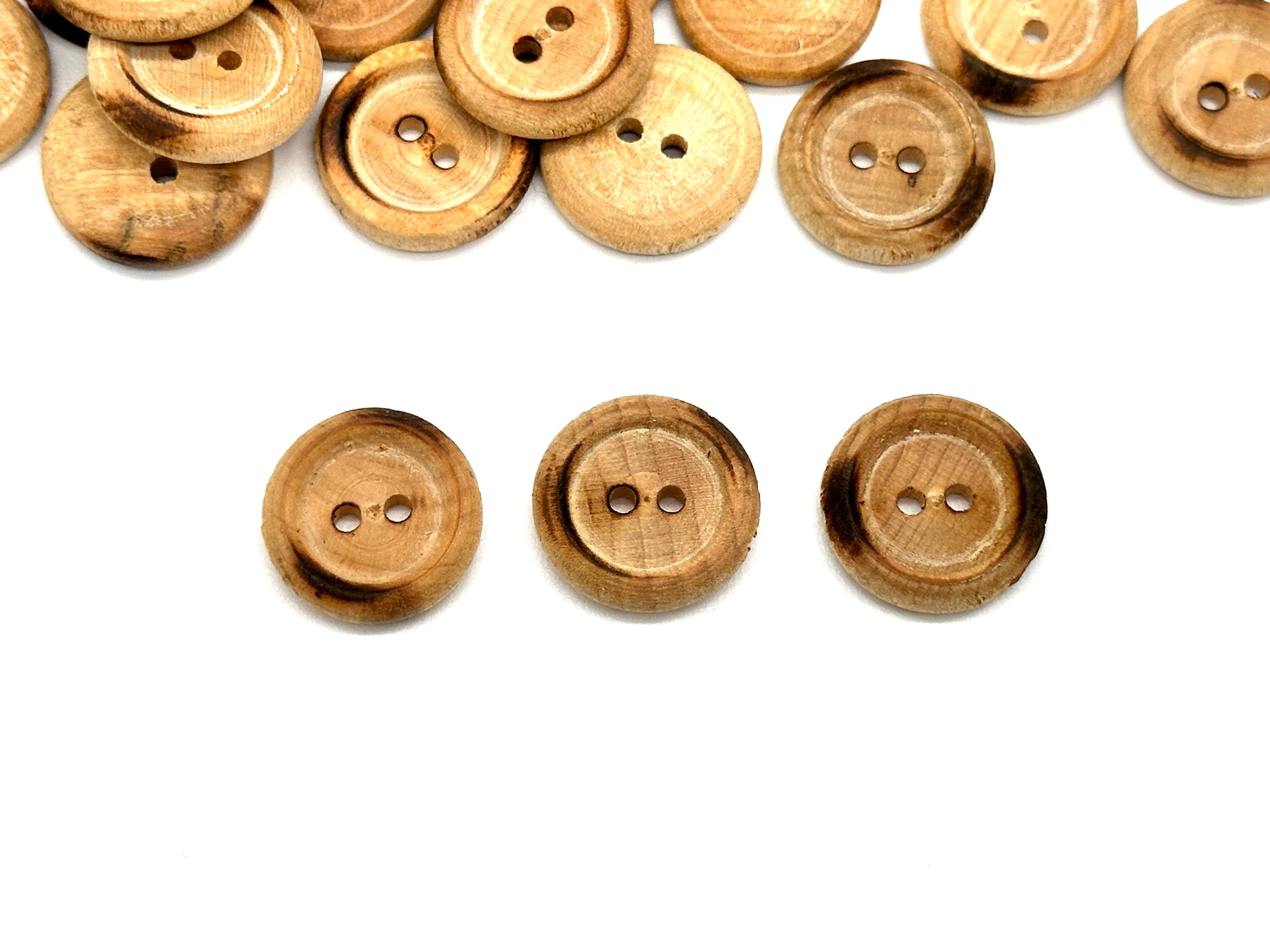12 Rustic Burnt Wood Buttons: Vintage Sewing Supplies (30L) - Etsy