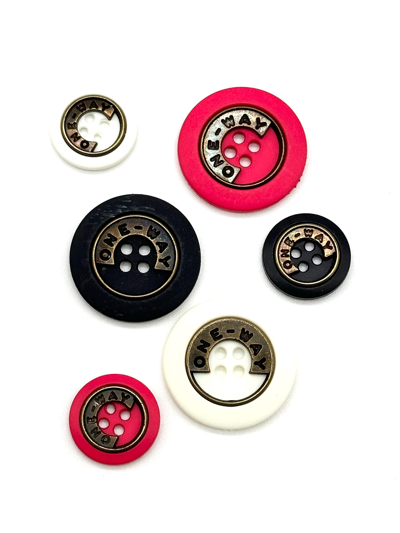 Vintage "one Way" Logo Buttons: Metal Center, Colored Base (1 Dozen) - Etsy