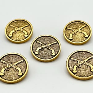 6 Vintage Antique Gold Pistol Shank Buttons - England 1970s - Etsy