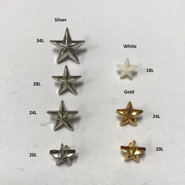 Silver Star Buttons - Etsy